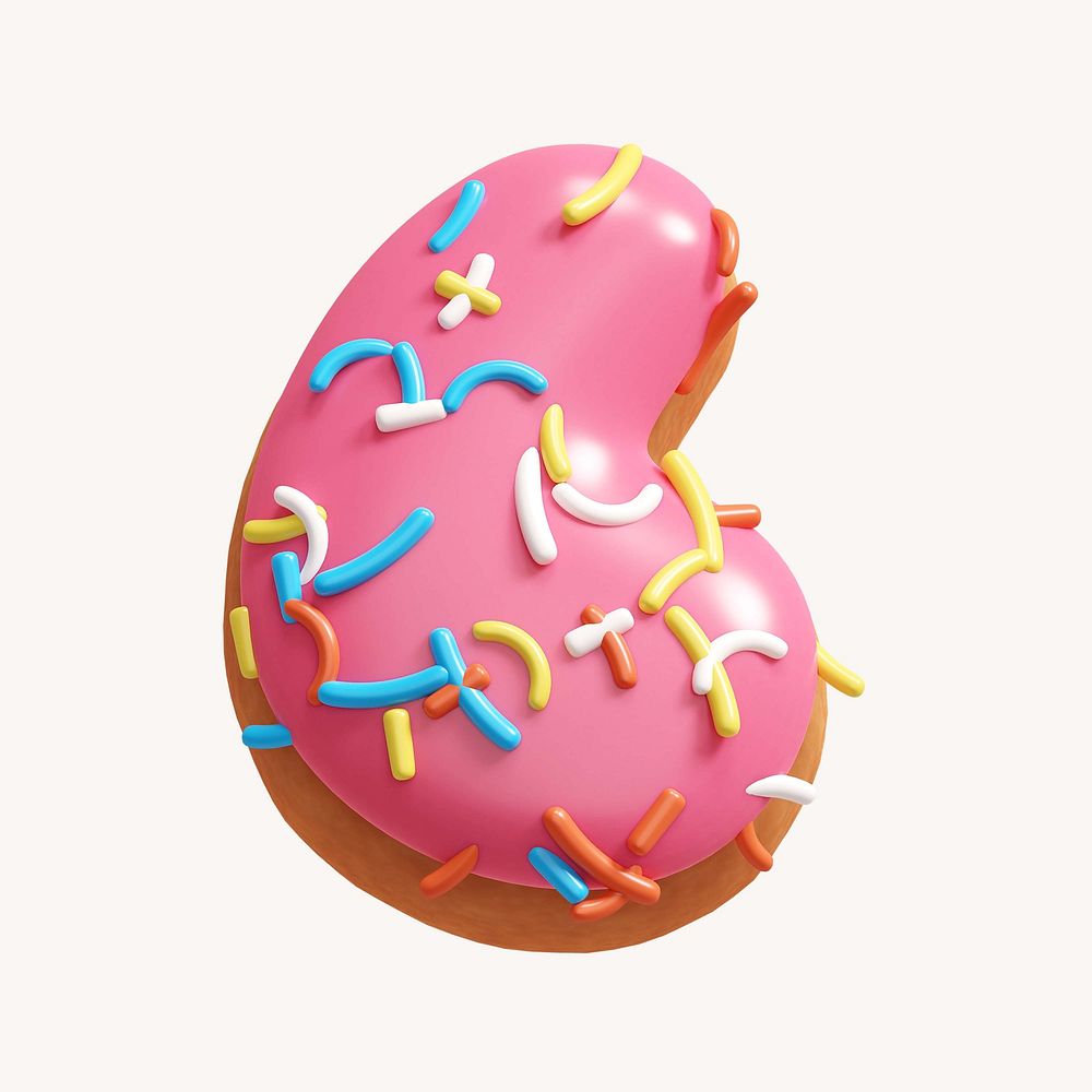 Apostrophe sign, 3D pink donut | Free Photo Illustration - rawpixel