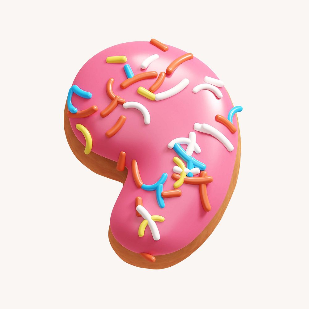 Apostrophe sign, 3D pink donut | Free Photo Illustration - rawpixel
