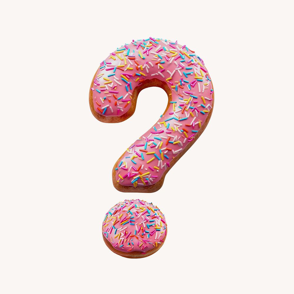 Question mark, 3D pink donut | Free Photo Illustration - rawpixel