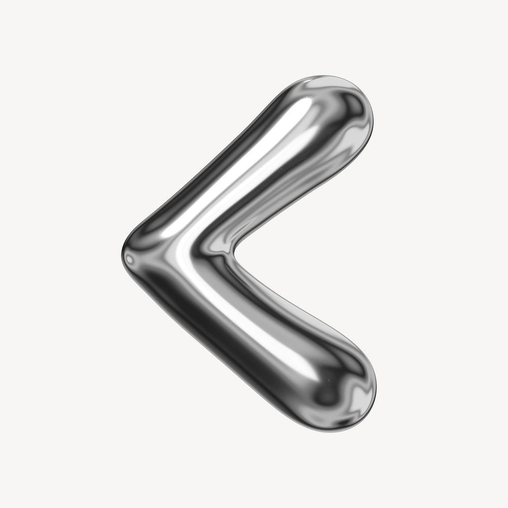 Less than symbol, 3D chrome | Free Photo Illustration - rawpixel