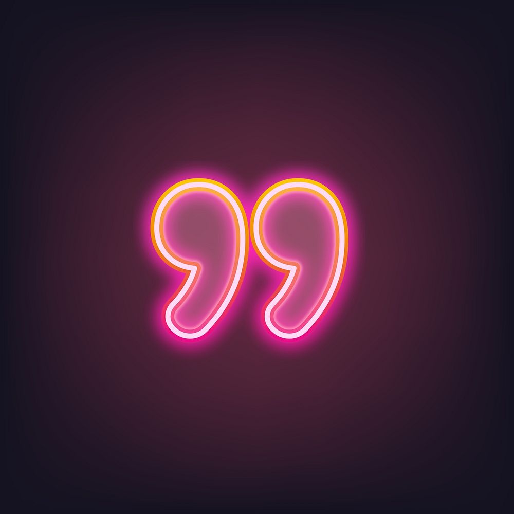 quotation marks pink neon illustration | Free Photo Illustration - rawpixel