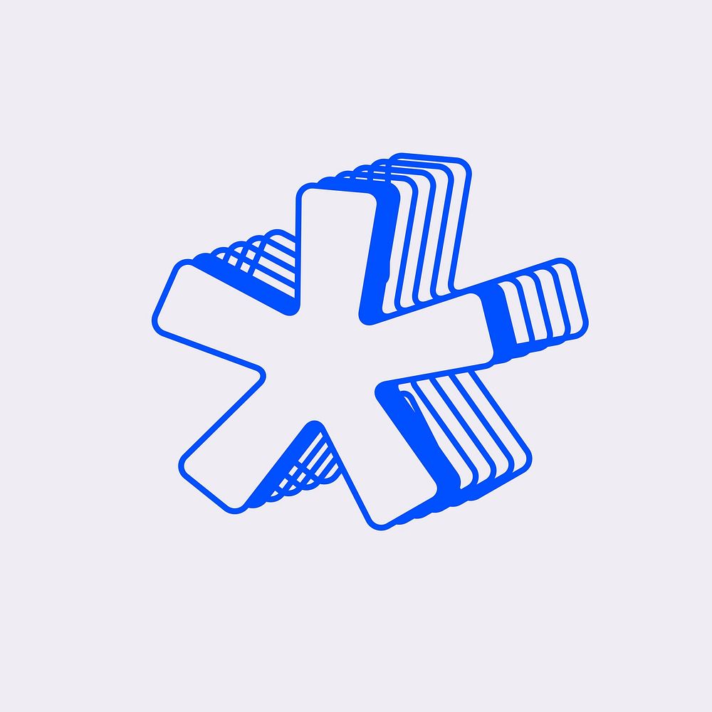 Blue asterisk symbol | Free Photo Illustration - rawpixel