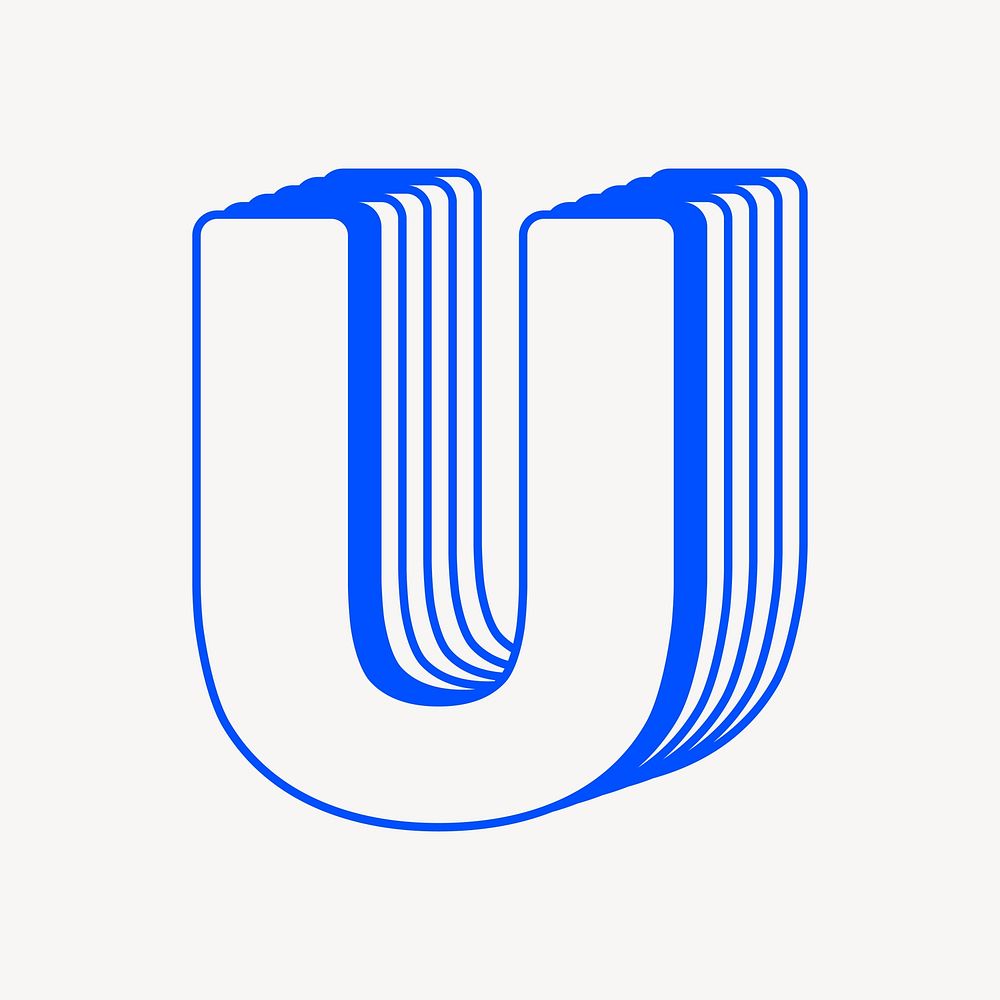 Letter U layered alphabet design | Free Photo Illustration - rawpixel