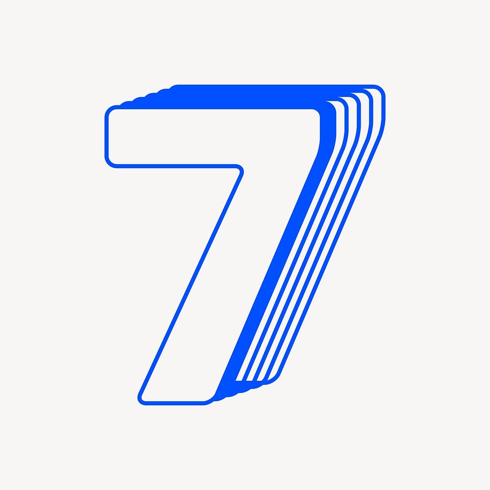 Blue layered number 7 illustration | Free Photo Illustration - rawpixel