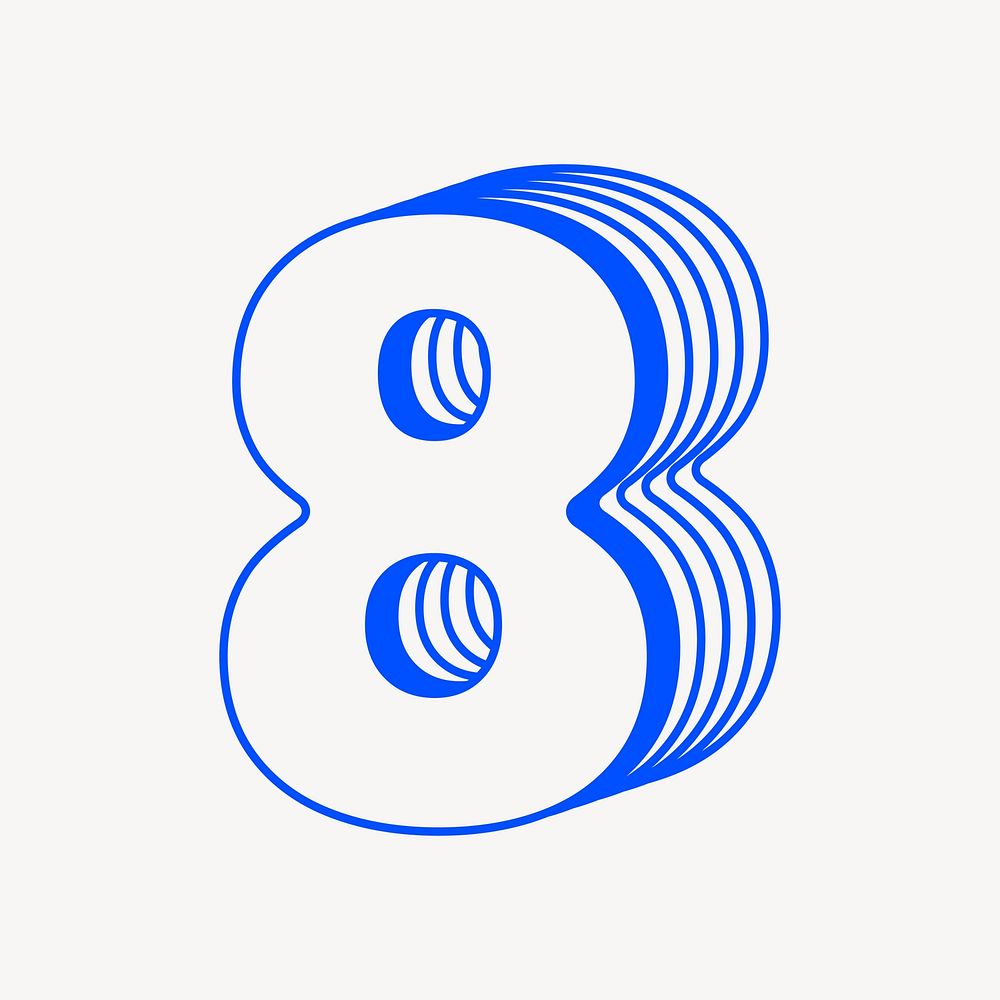 Blue layered number 8 illustration | Free Photo Illustration - rawpixel