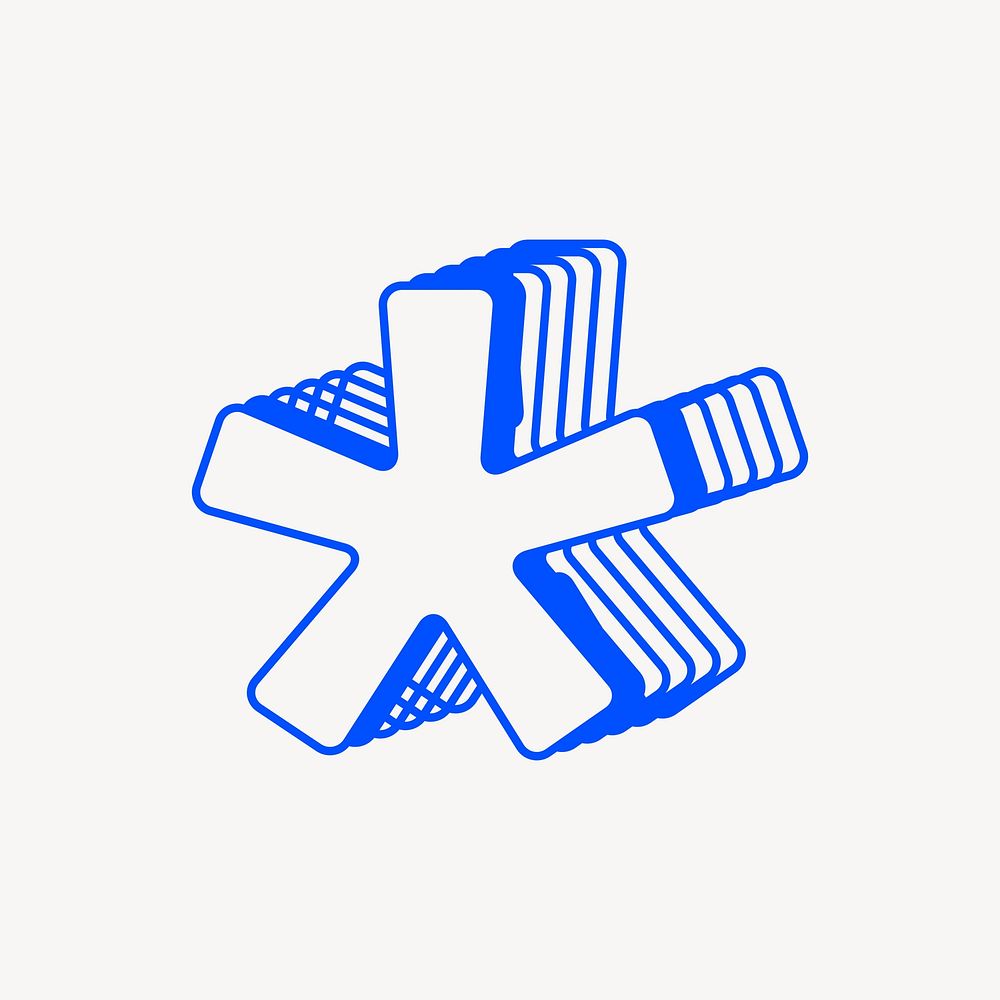 Blue asterisk symbol | Free Photo Illustration - rawpixel