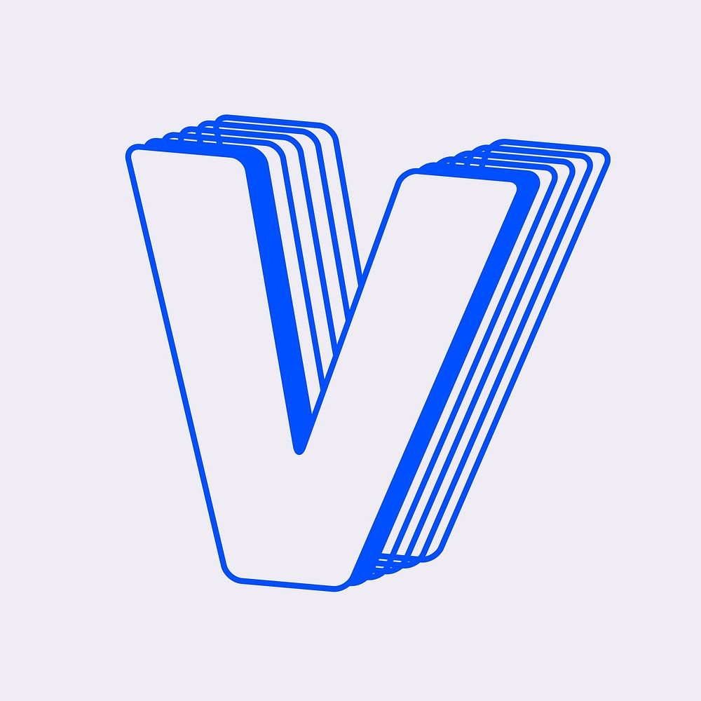 Letter V layered alphabet design | Free Photo Illustration - rawpixel