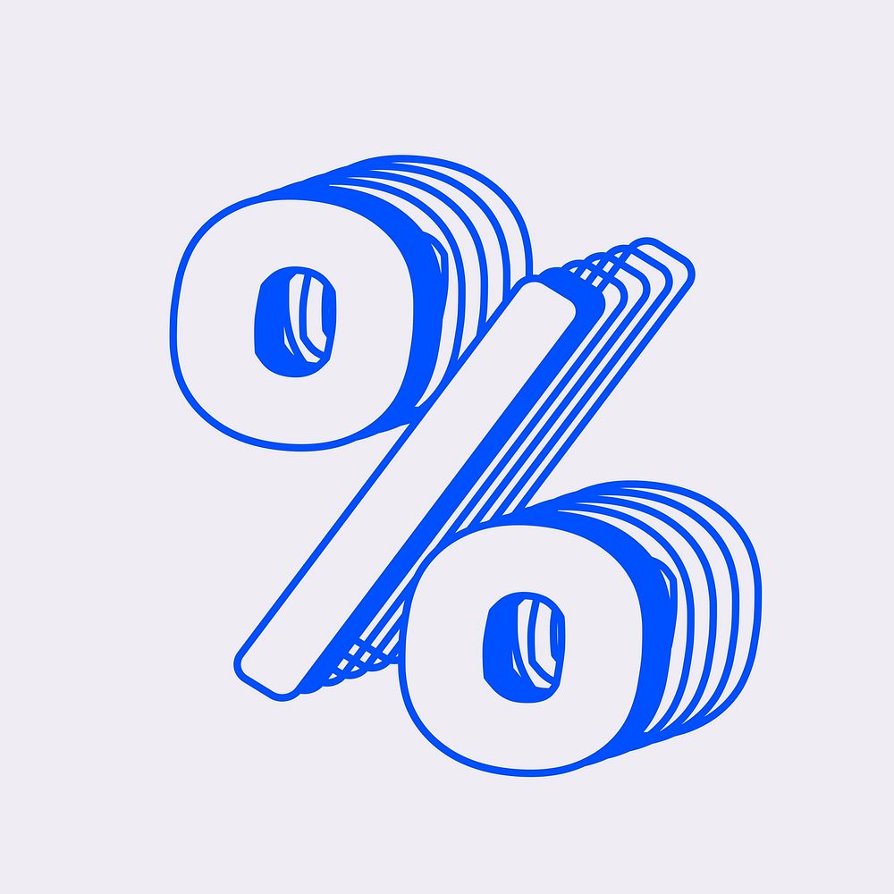 Blue percentage symbol | Free Photo Illustration - rawpixel