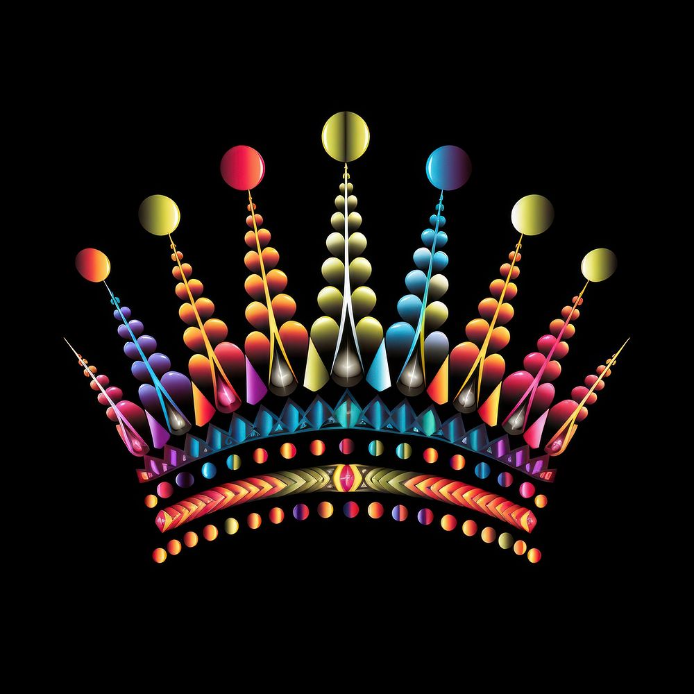 Crown night illuminated celebration. | Premium Photo Illustration ...