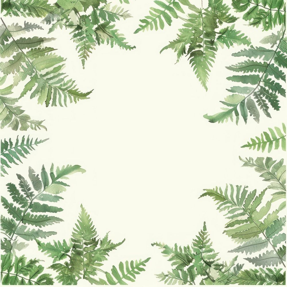 Fern leaves square border backgrounds | Free Photo Illustration - rawpixel
