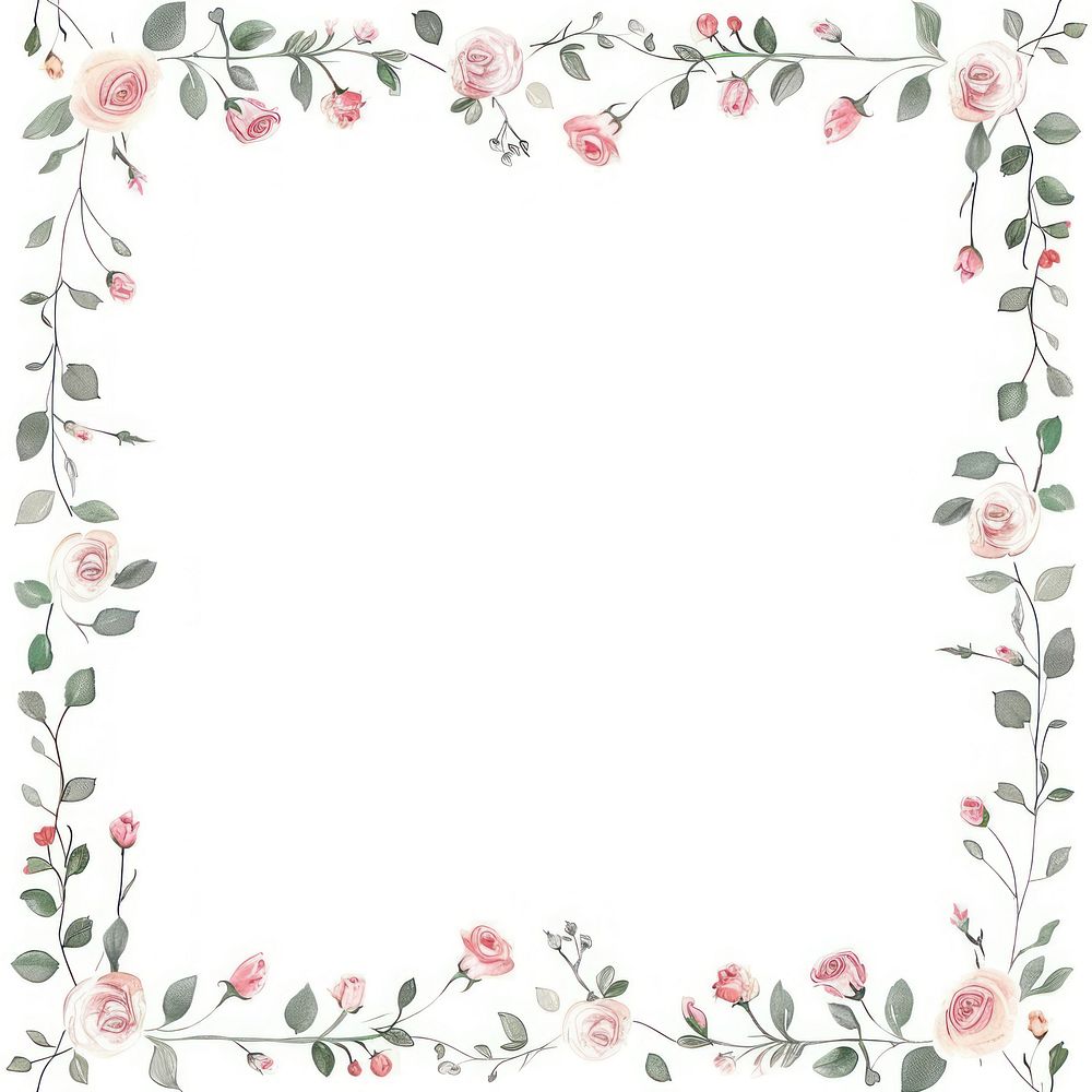 Little roses square border pattern | Free Photo Illustration - rawpixel