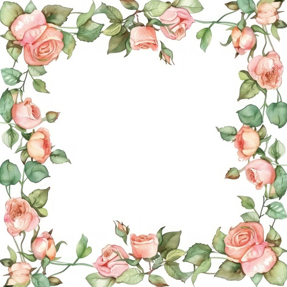 Little roses square border pattern | Free Photo Illustration - rawpixel