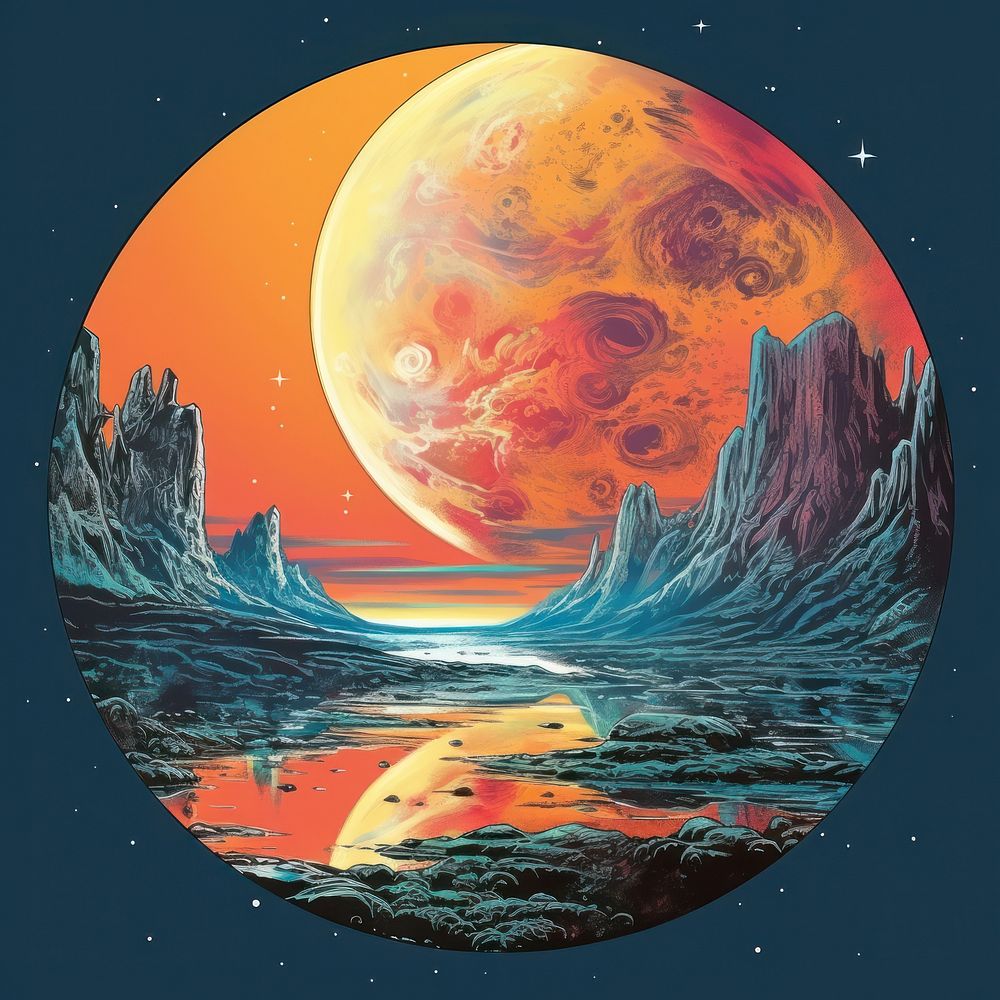 Planet art astronomy painting. | Premium Photo Illustration - rawpixel