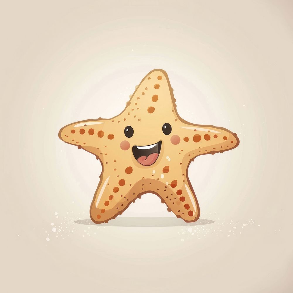 Cartoon starfish invertebrate gingerbread echinoderm. | Free Photo ...
