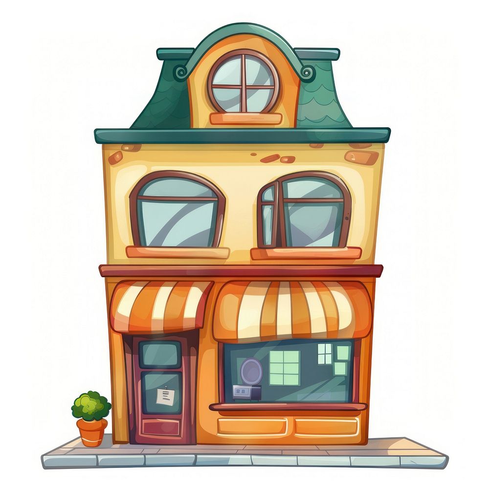 Cartoon working space architecture building | Premium Photo ...