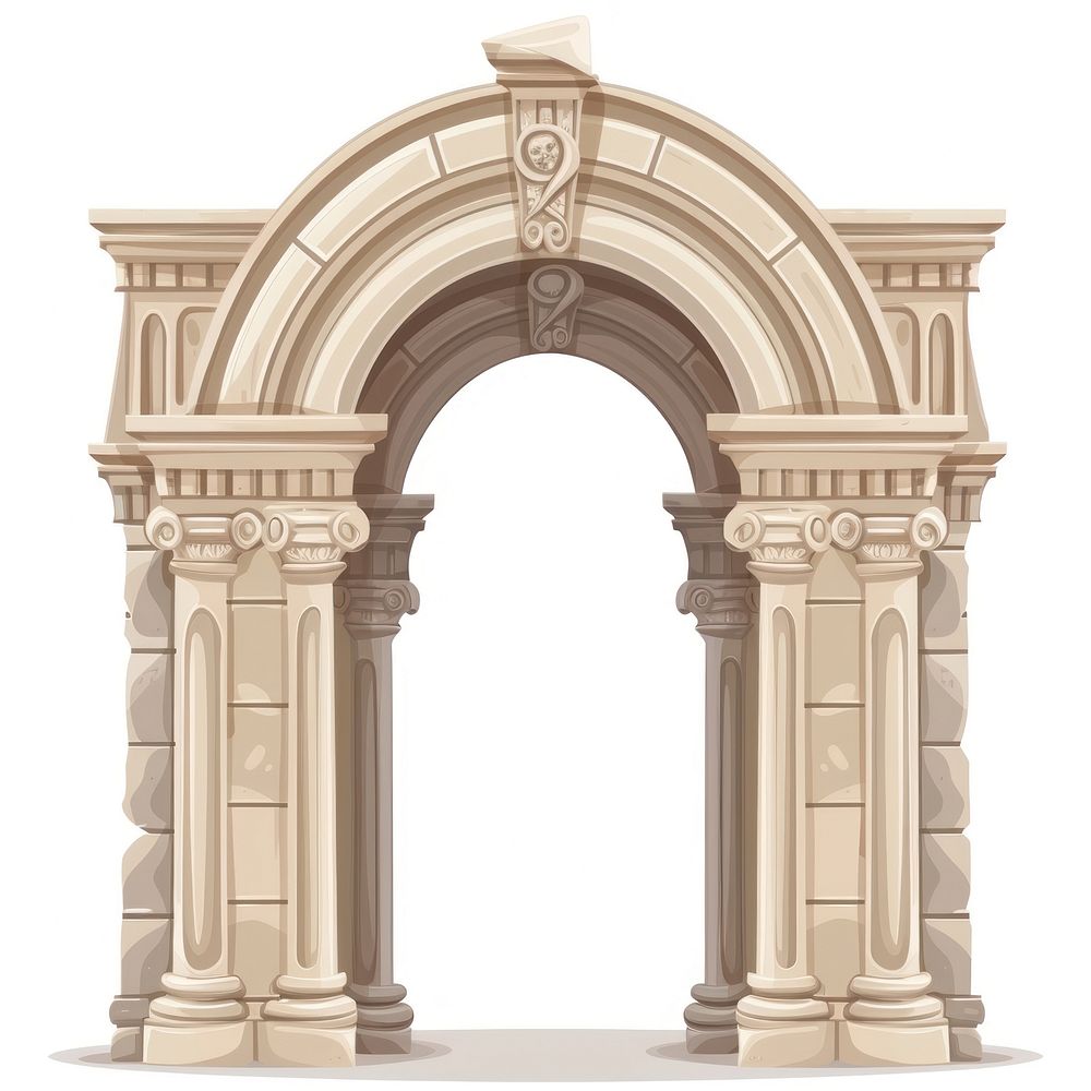 Cartoon arch architecture building gate. | Premium Photo Illustration ...