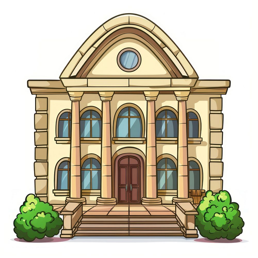 Cartoon art gallery architecture building | Premium Photo Illustration ...