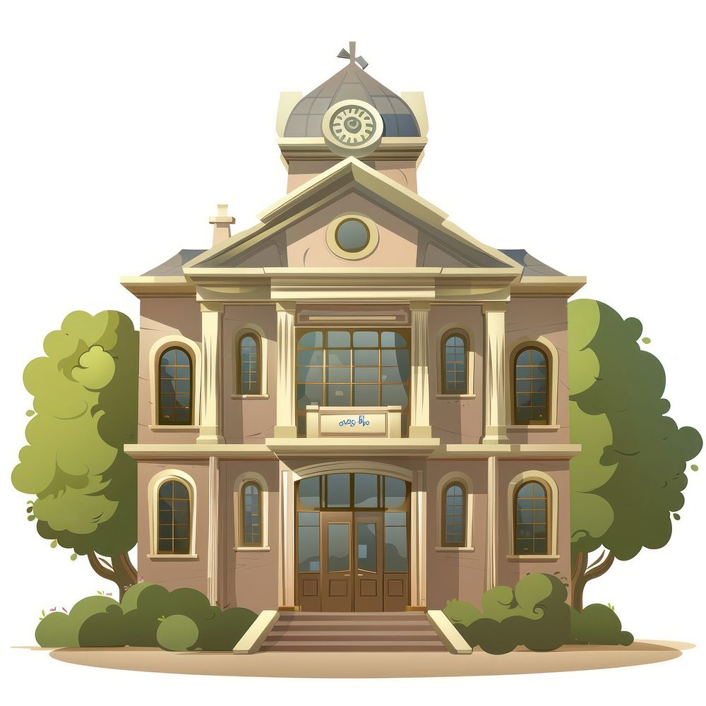 Cartoon school architecture building house. | Free Photo Illustration ...
