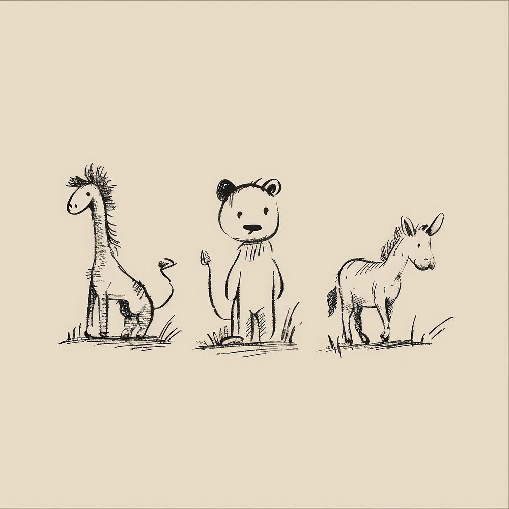 Hand drawn animals drawing sketch | Premium Photo Illustration - rawpixel