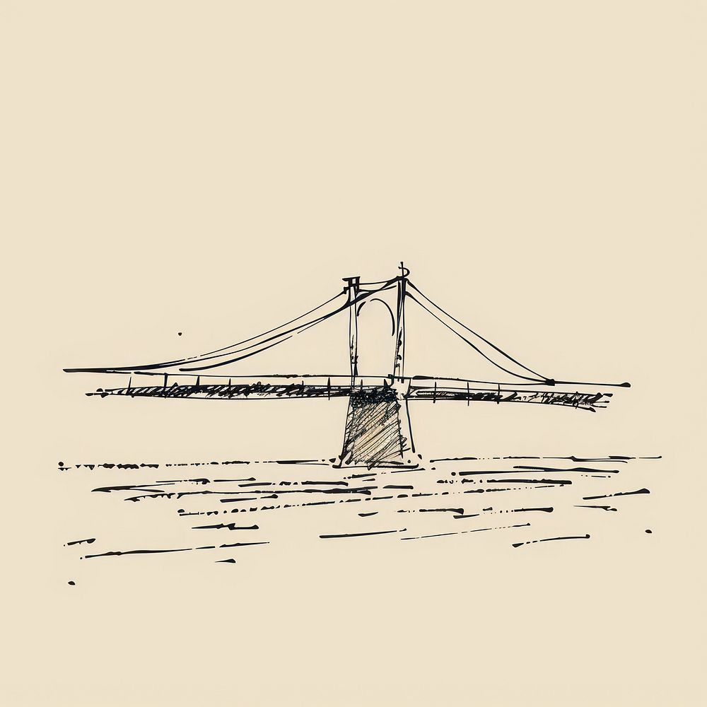 Hand drawn bridge drawing sketch | Premium Photo Illustration - rawpixel