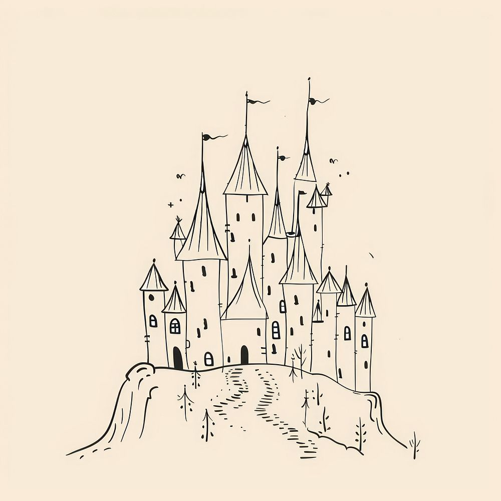 Hand drawn castle drawing sketch | Premium Photo Illustration - rawpixel