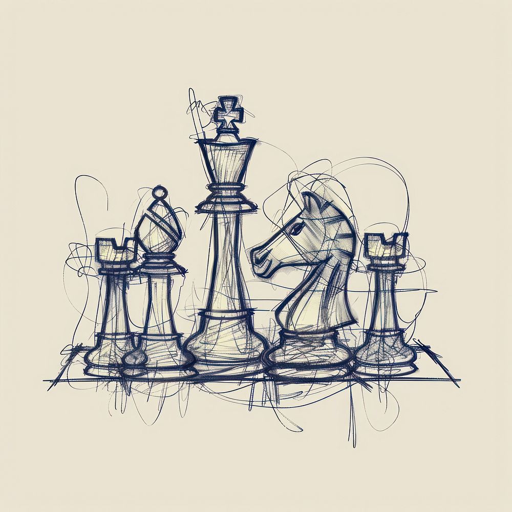 Hand drawn chess drawing sketch | Free Photo Illustration - rawpixel