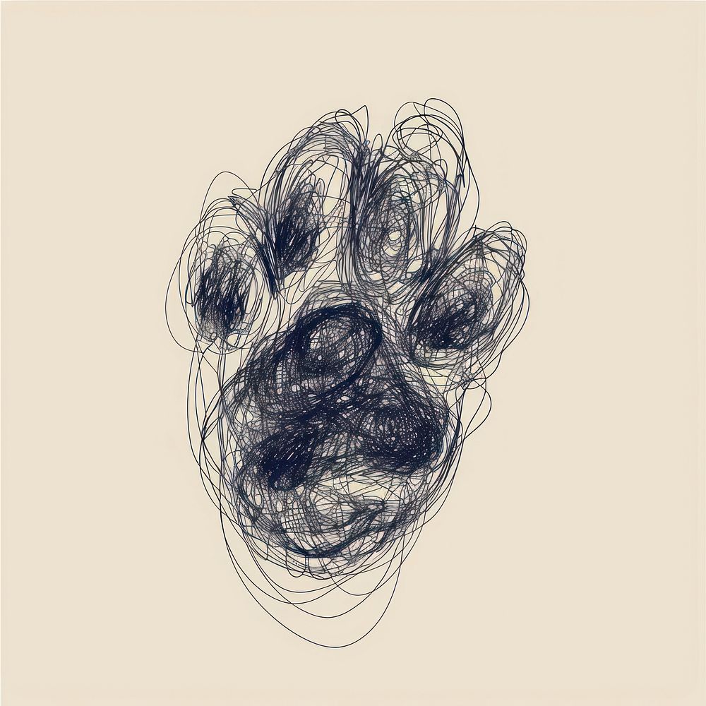 Hand drawn paw drawing sketch | Free Photo Illustration - rawpixel