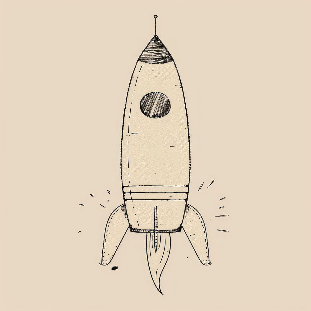 Hand drawn rocket drawing sketch | Free Photo Illustration - rawpixel