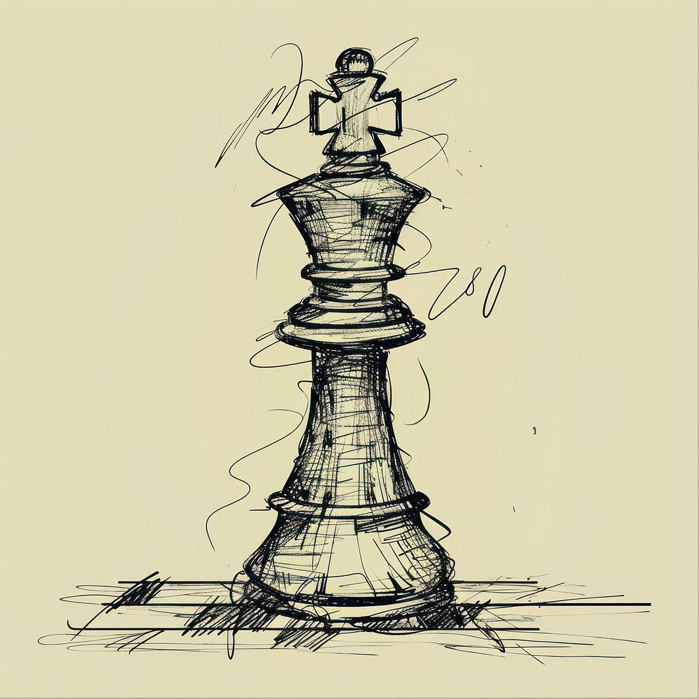 Hand drawn single chess drawing | Premium Photo Illustration - rawpixel