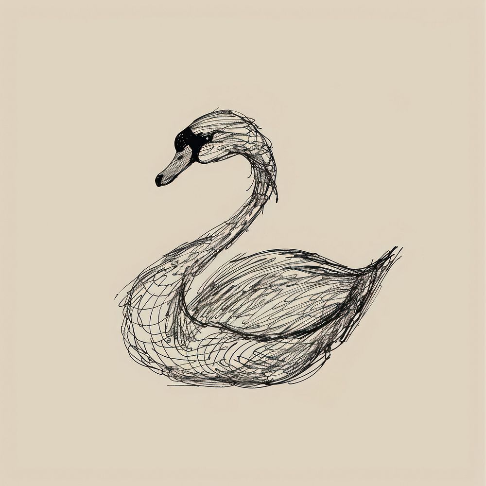 Hand drawn swan drawing sketch | Free Photo Illustration - rawpixel