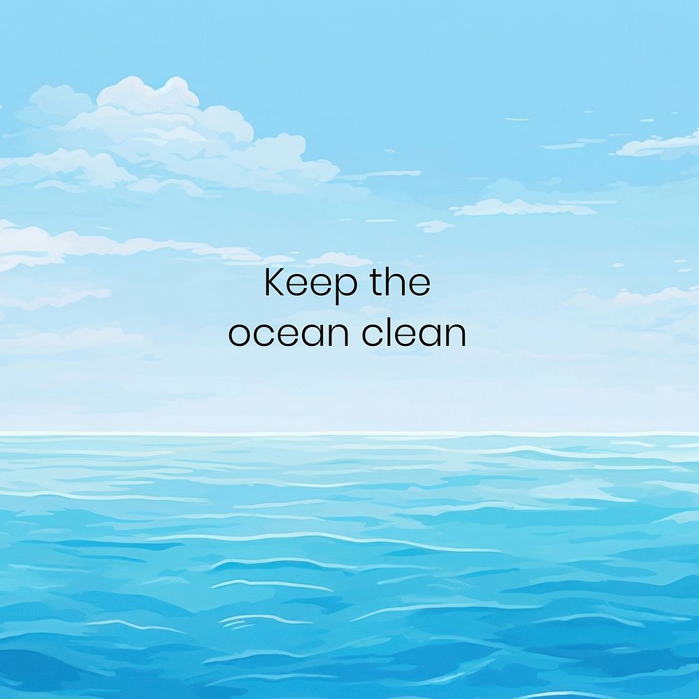Ocean quote Facebook post template | Free Photo - rawpixel