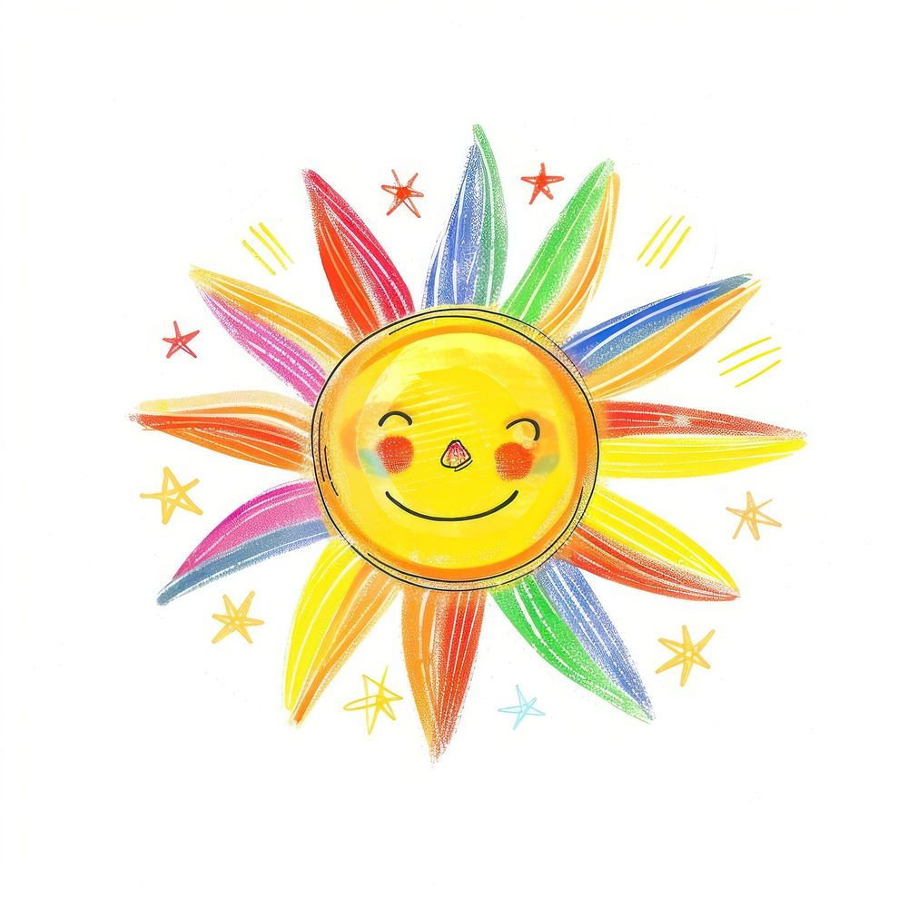 Cute rainbow sun and star | Free Photo Illustration - rawpixel