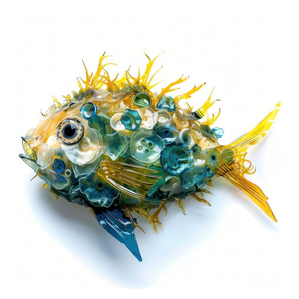 Puffer Fish made plastic animal | Free Photo - rawpixel