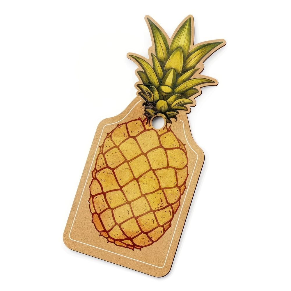 Pineapple tag produce fruit plant. | Free Photo - rawpixel