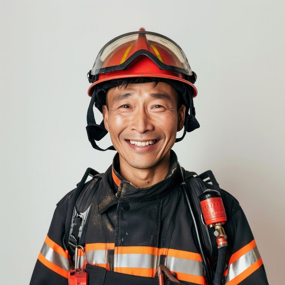 Chinese firefighter smile clothing fireman | Free Photo - rawpixel