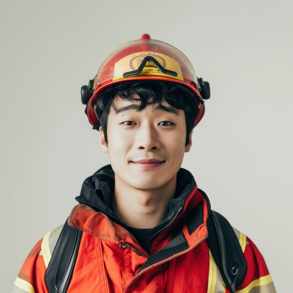 Korean firefighter smile clothing fireman | Free Photo - rawpixel