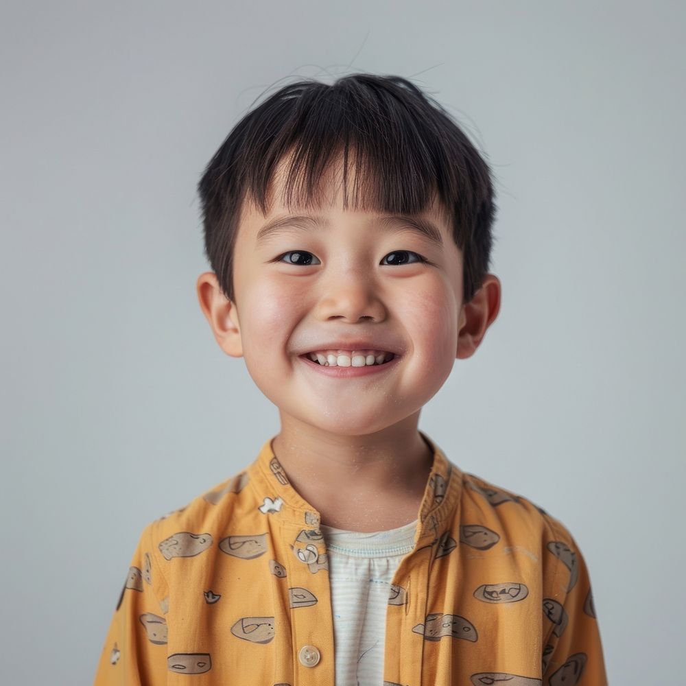 Korean kid portrait happy photo. | Free Photo - rawpixel