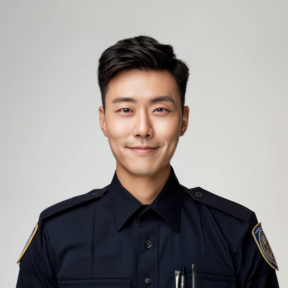 Korean police smile officer person | Free Photo - rawpixel