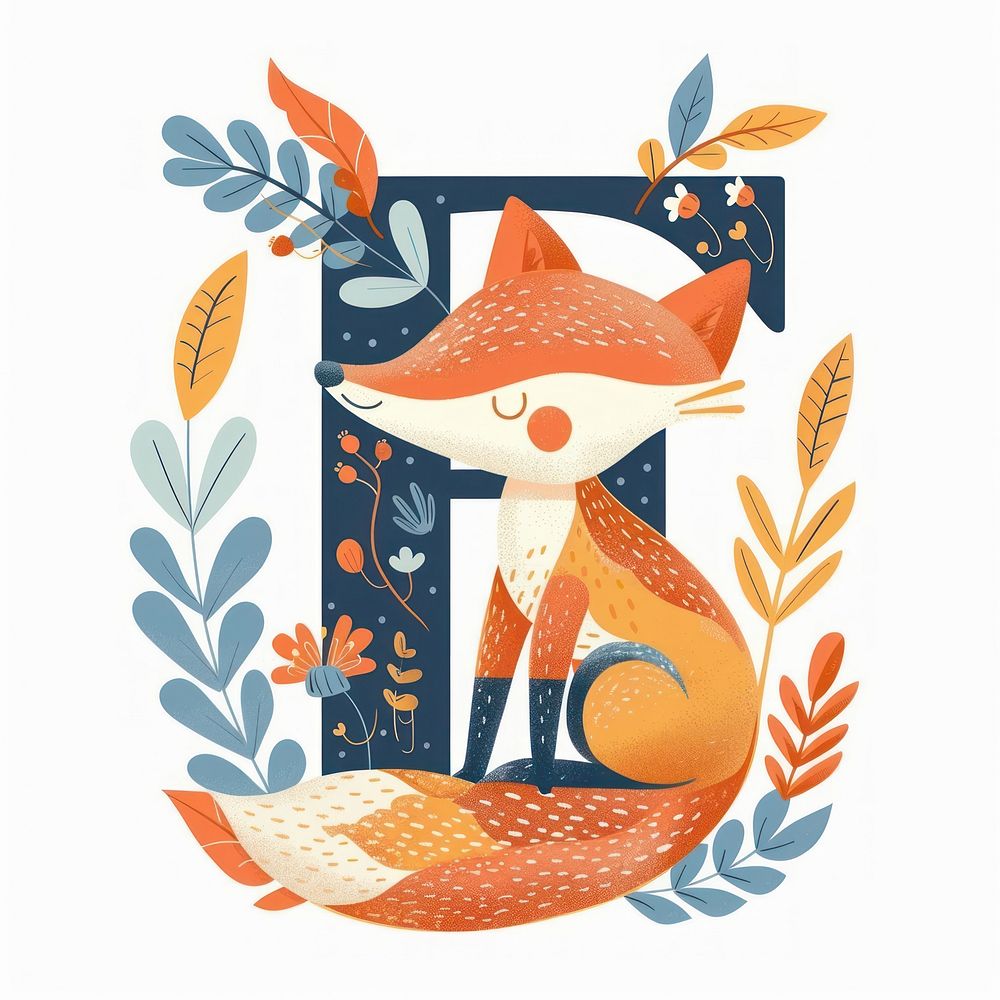 Letter F Fox pattern shape | Free Photo Illustration - rawpixel