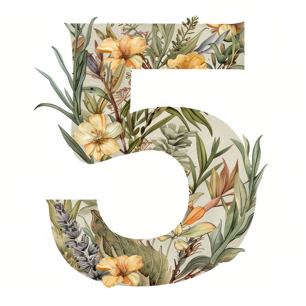 letter number 5 art pattern | Premium Photo Illustration - rawpixel