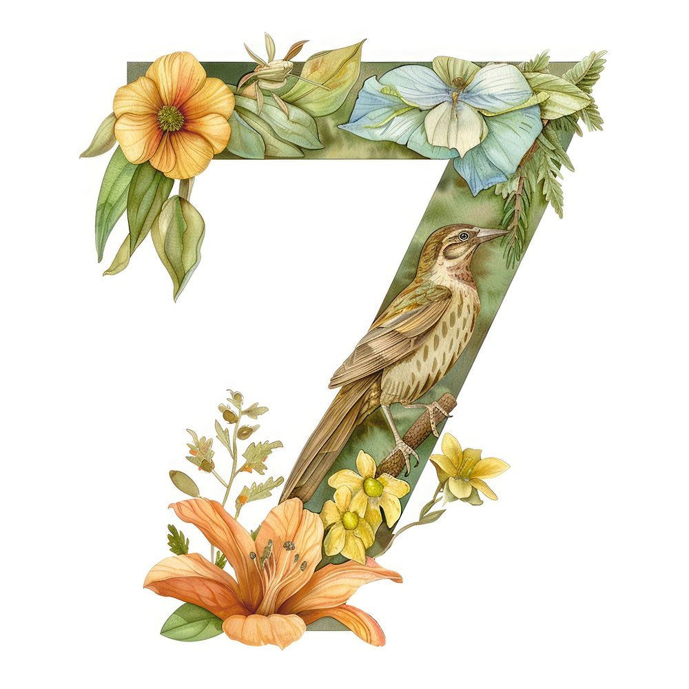 letter number 7 nature flower | Free Photo Illustration - rawpixel