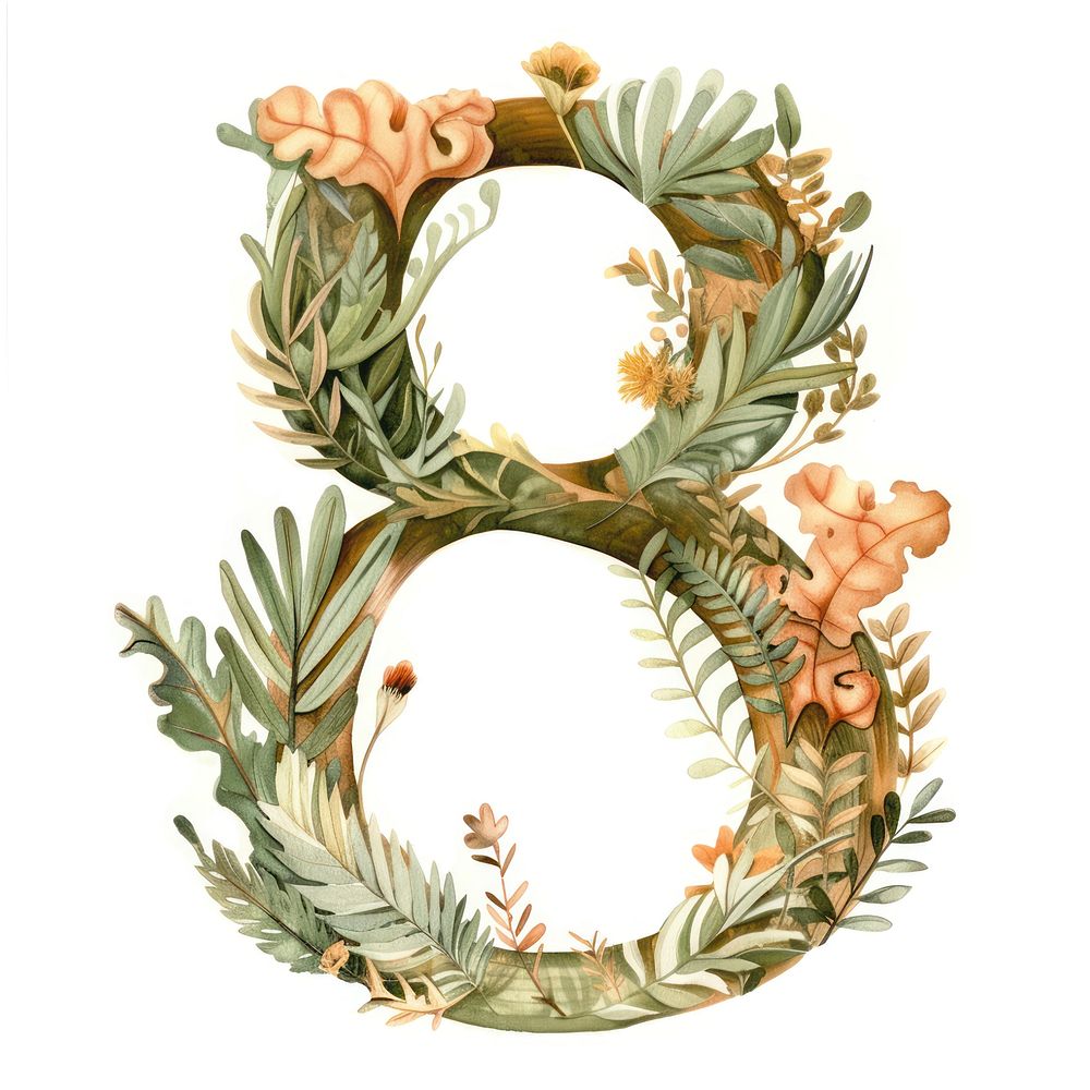 letter number 8 pattern nature | Premium Photo Illustration - rawpixel