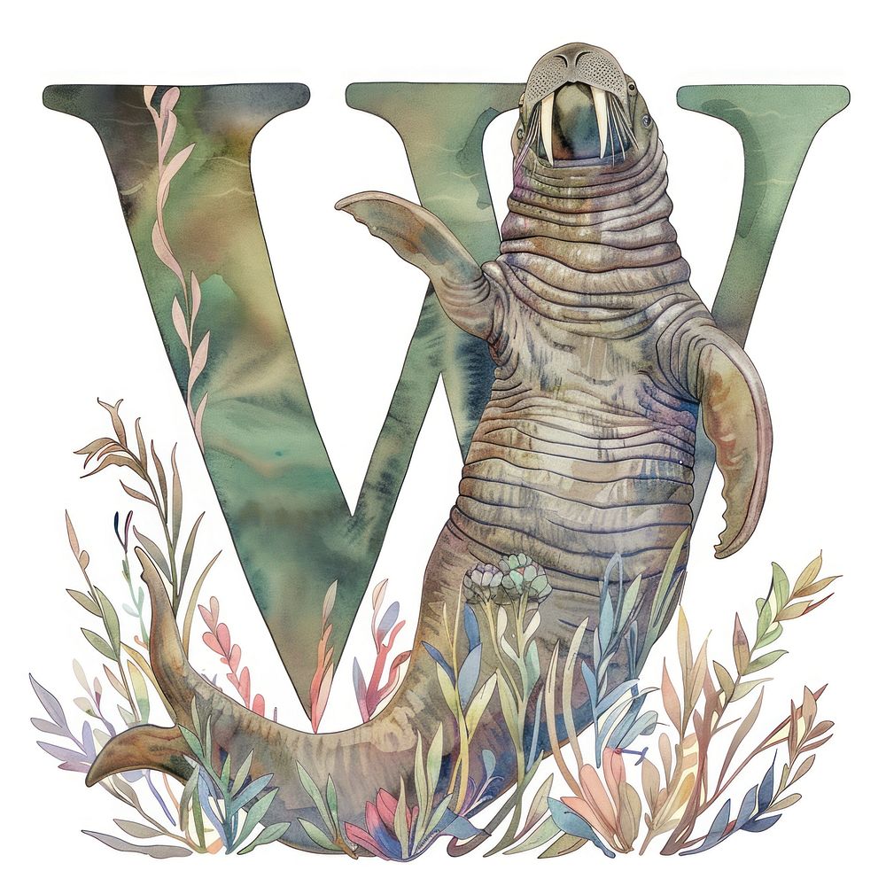 letter W drawing animal nature | Free Photo Illustration - rawpixel