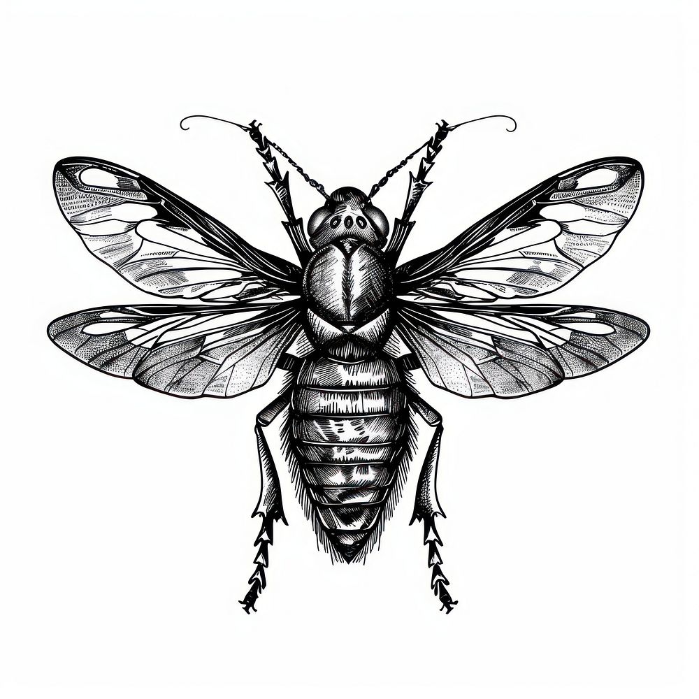 Insect drawing invertebrate illustrated. | Free Photo Illustration ...