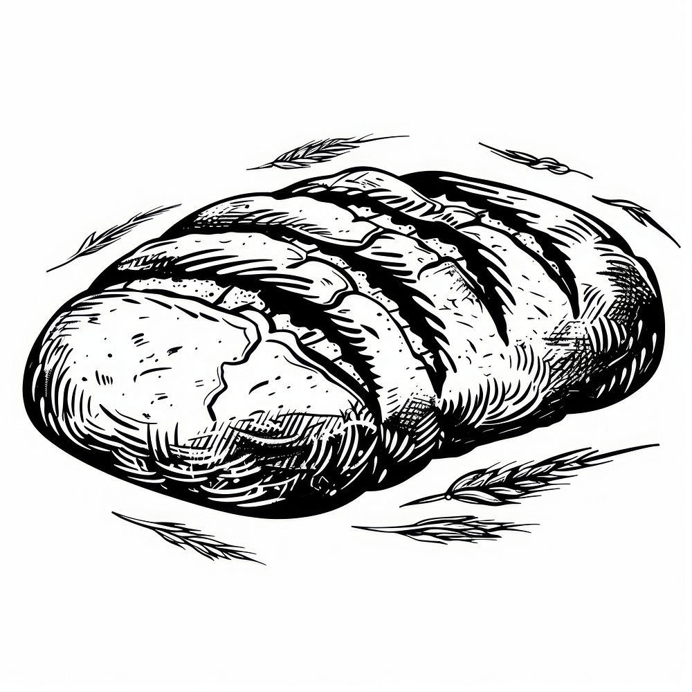Loaf bread drawing illustrated sketch. | Free Photo Illustration - rawpixel