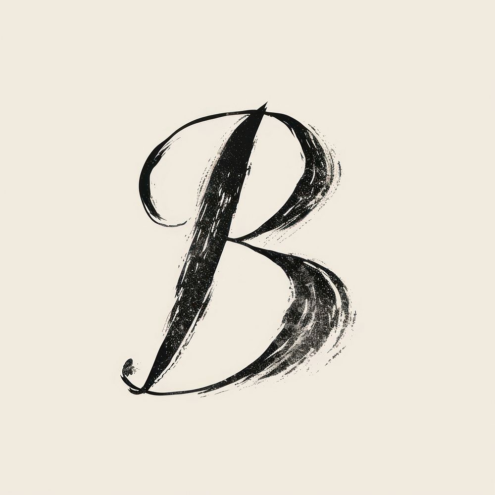 Letter B calligraphy drawing font. | Premium Photo Illustration - rawpixel