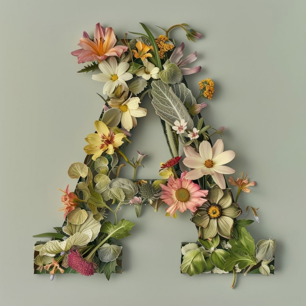 Alphabet A flower wreath plant. | Premium Photo - rawpixel