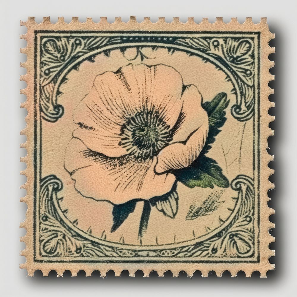 Vintage postage stamp art needlework | Free Photo Illustration - rawpixel