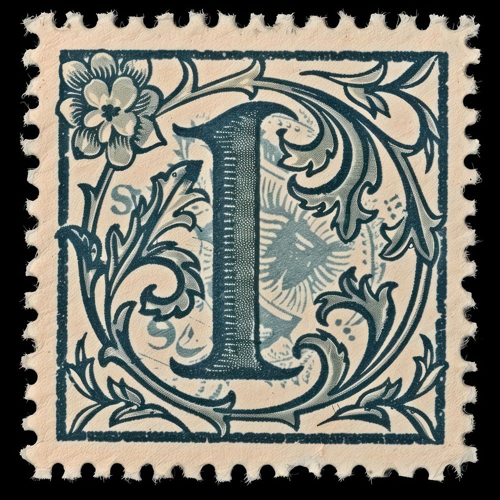 Stamp alphabet number 1 pattern | Free Photo Illustration - rawpixel