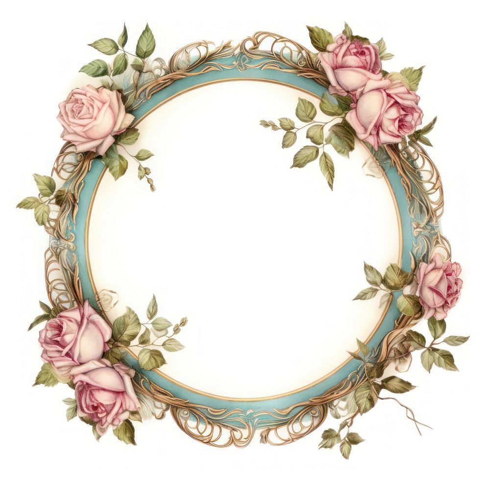 Vintage rose circle frame pattern | Premium Photo Illustration - rawpixel